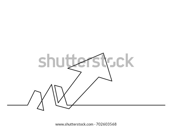 Continuous Line Drawing Growth Arrow Stock Vector (Royalty Free ...