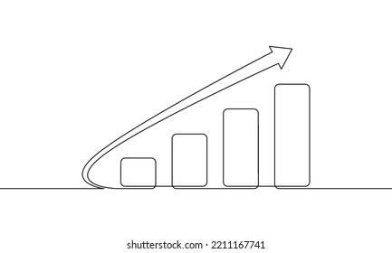 Continuous Line Drawing Growth Graph Arrow Stock Vector (Royalty Free ...