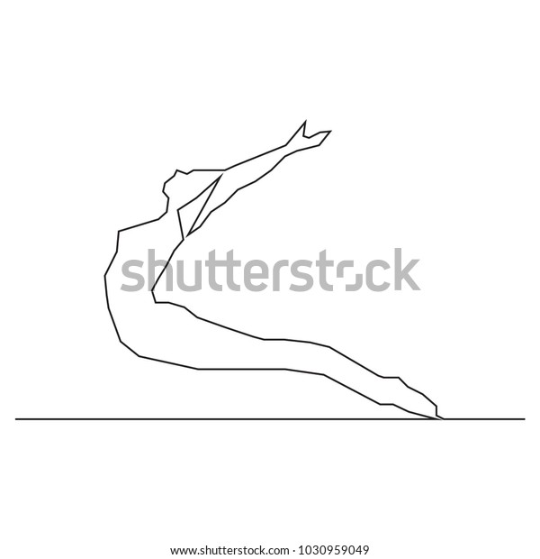 Continuous Line Drawing Gymnastics Stock Vector (Royalty Free ...