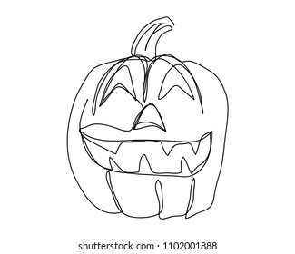 Continuous Line Drawing Halloween Stock Vector (Royalty Free ...