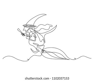 Continuous Line Drawing Halloween Stock Vector (Royalty Free ...