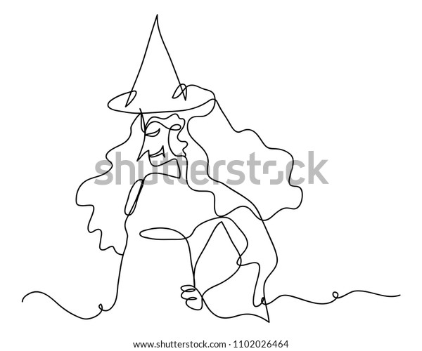 Continuous Line Drawing Halloween Stock Vector (Royalty Free ...