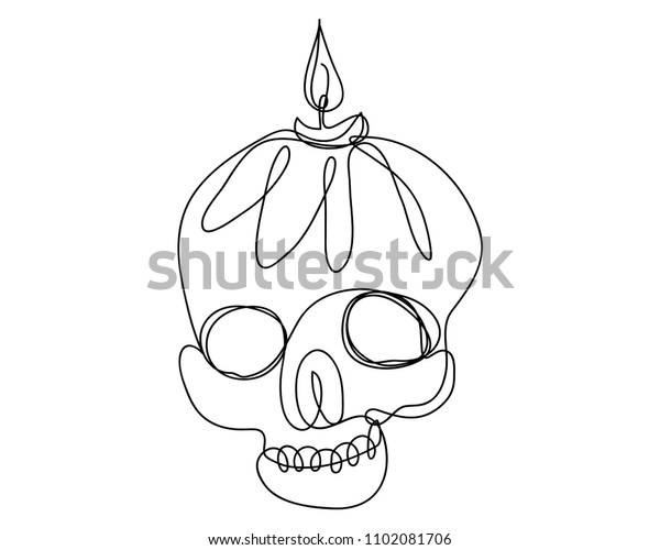 Continuous Line Drawing Halloween Stock Vector (Royalty Free ...