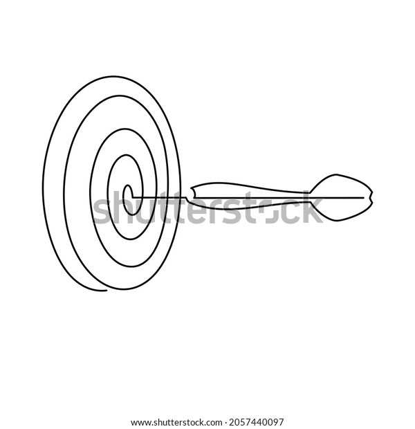Continuous Line Drawing Hand Dart Vector Stok Vektör (Telifsiz ...
