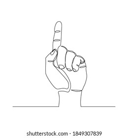 Continuous Line Drawing Hand Finger Pointing Stock Vector (Royalty Free ...