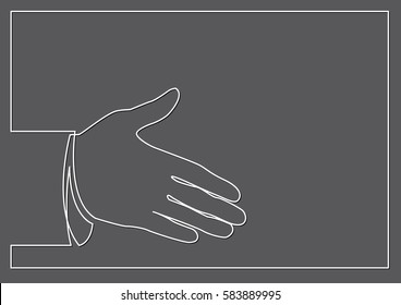 Continuous Line Drawing Hand Greeting Gesture Stock Vector (Royalty ...