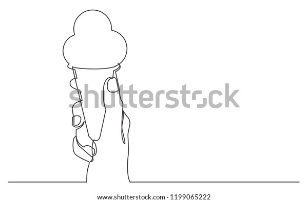 Continuous Line Drawing Hand Holding Ice: เวกเตอร์สต็อก (ปลอดค่า ...