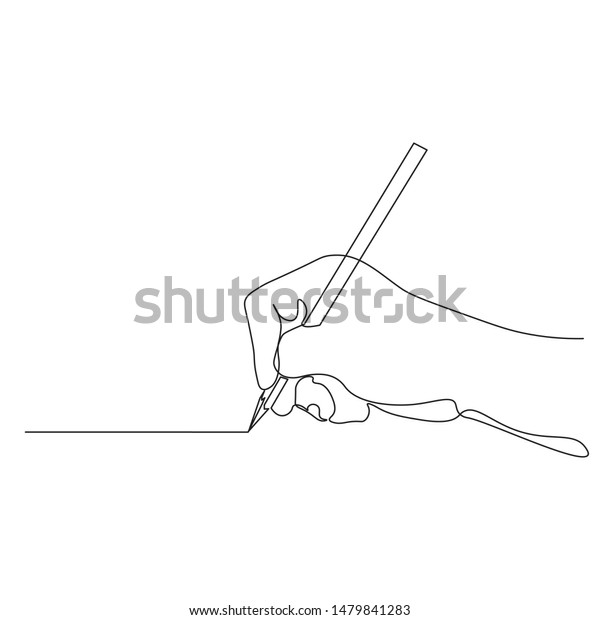 Continuous Line Drawing Hand Writing Stock Vector (Royalty Free ...