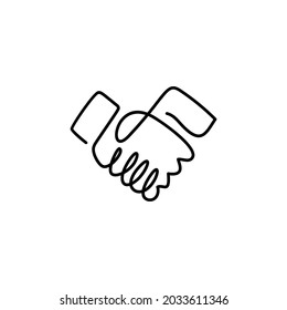 Continuous Line Drawing Handshake One Line Stock Vector (Royalty Free ...
