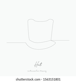 Continuous Line Drawing Hat Simple Vector Stock Vector (Royalty Free ...