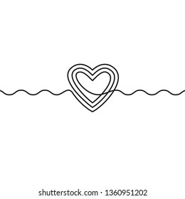 Continuous Line Drawing Heart Wavy Line Stock Vector (Royalty Free ...