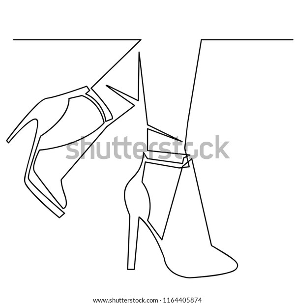 Continuous Line Drawing High Heels Women Stock Vector (Royalty Free ...