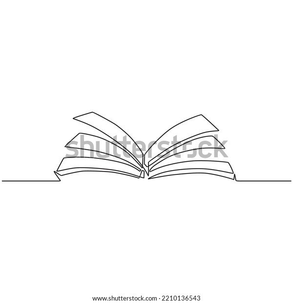 Continuous Line Drawing Historical Book Illustration Stock Vector ...