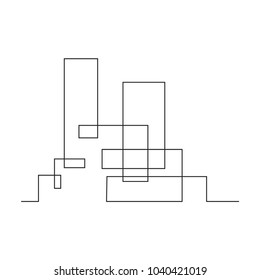 Continuous Line Drawing House Building Residential Stock Vector ...