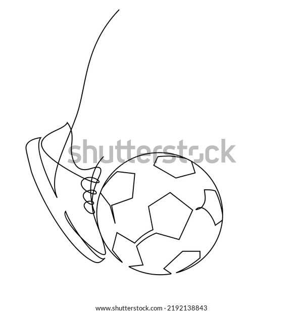 Continuous Line Drawing Illustration Shows Football Stock Vector ...
