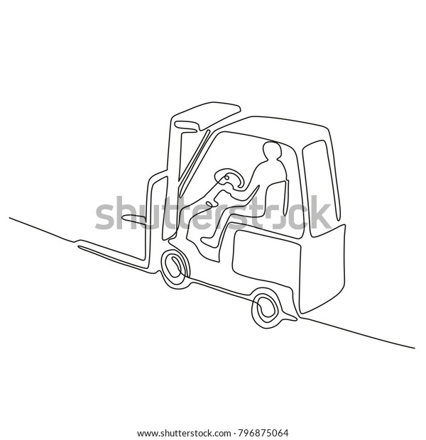 Continuous Line Drawing Illustration Warehouse Operator: Stock ...
