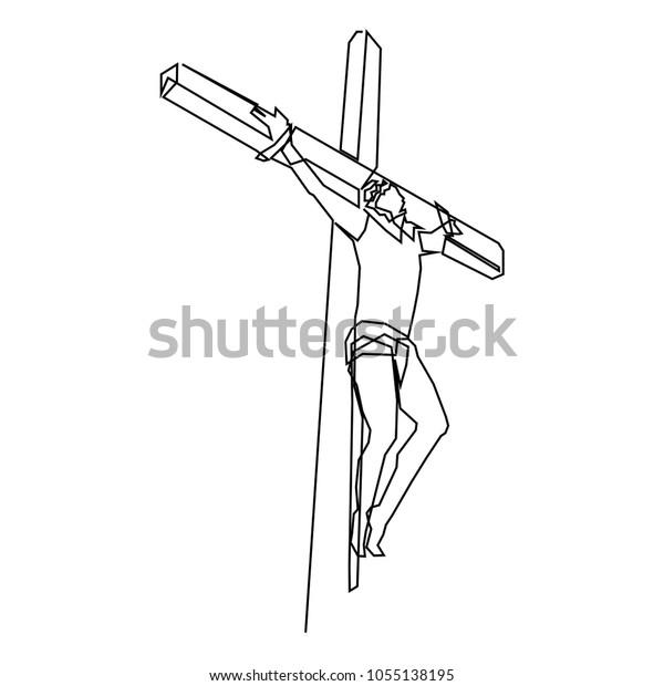 Continuous Line Drawing Jesus Christ Vector: vector de stock (libre de ...