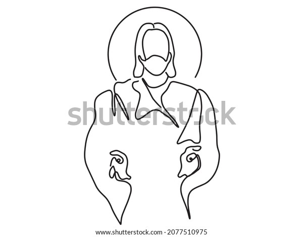 Continuous Line Drawing Jesus Christ Vector Stock Vector (Royalty Free ...