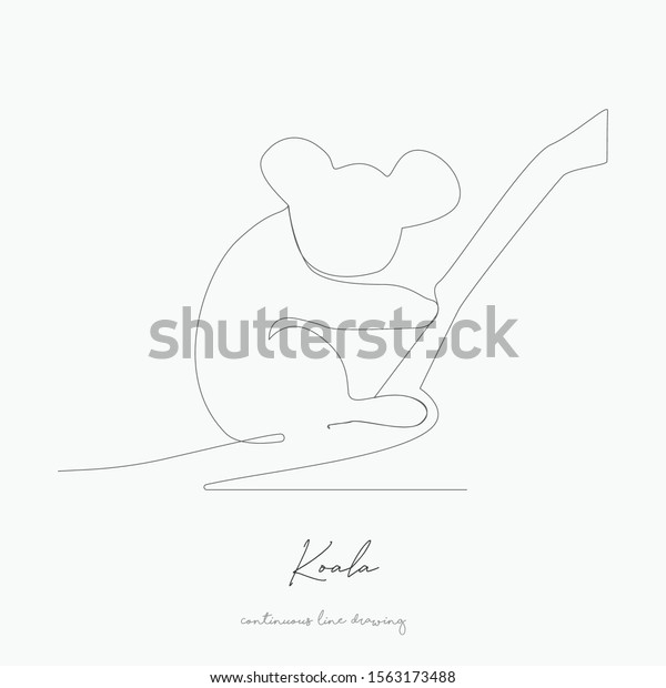Continuous Line Drawing Koala Simple Vector Stock Vector (Royalty Free ...