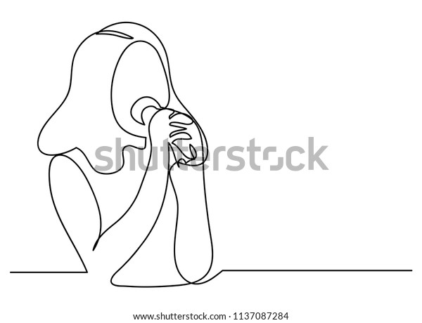 Continuous Line Drawing Ladies Sing Singer Stock Vector (Royalty Free ...