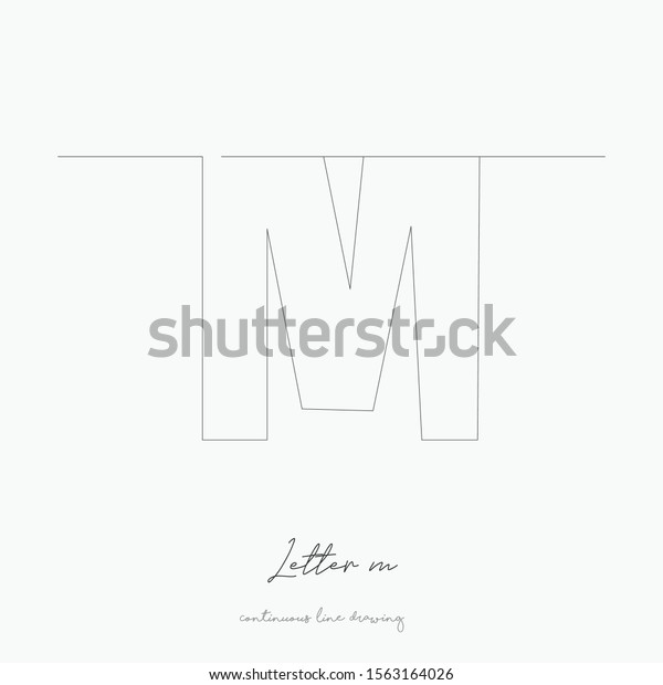 Continuous Line Drawing Letter M Simple 스톡 벡터(로열티 프리) 1563164026 ...