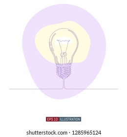 Continuous Line Drawing Light Bulb Idea Stock Vector (Royalty Free ...