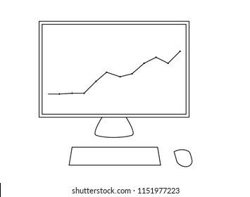 Continuous Line Drawing Lines Business Computer Stock Vector (Royalty ...