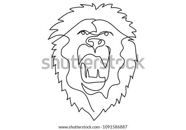 Continuous Line Drawing Lion Wildlife Vector Stock Vector (Royalty Free ...