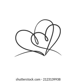 Continuous Line Drawing Love Sign Love Stock Vector (Royalty Free ...