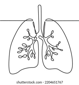 Continuous Line Drawing Lungs Stock Vector (Royalty Free) 2204651767 ...