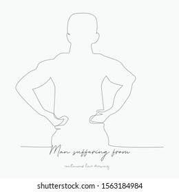 Continuous Line Drawing Man Suffering Back庫存向量圖（免版稅）1563184984 ...