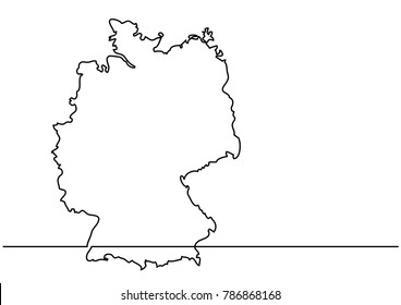 Continuous Line Drawing Map Germany Stock Vector (Royalty Free ...