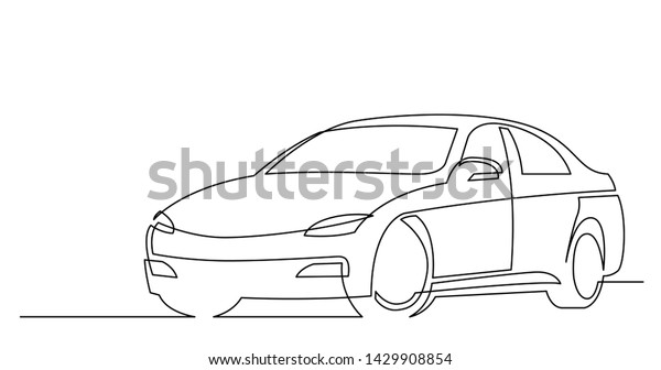 Continuous Line Drawing Modern Beautiful Car Stock Vector (Royalty Free ...