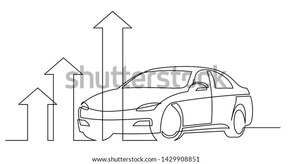 Continuous Line Drawing Modern Car Rising Stock Vector (Royalty Free ...