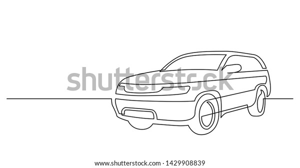Continuous Line Drawing Modern Luxury Suv Stock Vector (Royalty Free ...