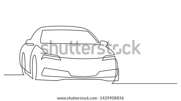 Continuous Line Drawing Modern Sedan Car Stock Vector (Royalty Free ...