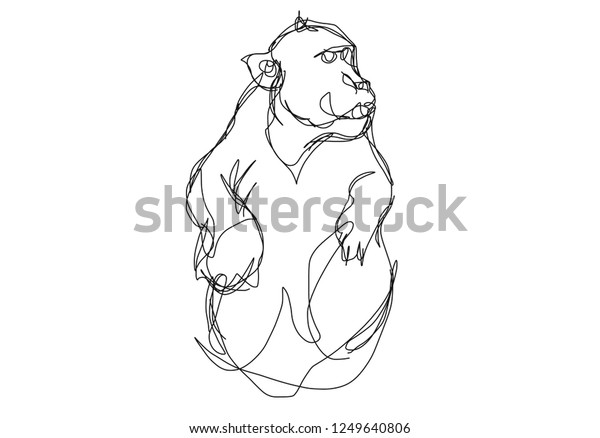 Continuous Line Drawing Monkey Stock Vector (Royalty Free) 1249640806 ...