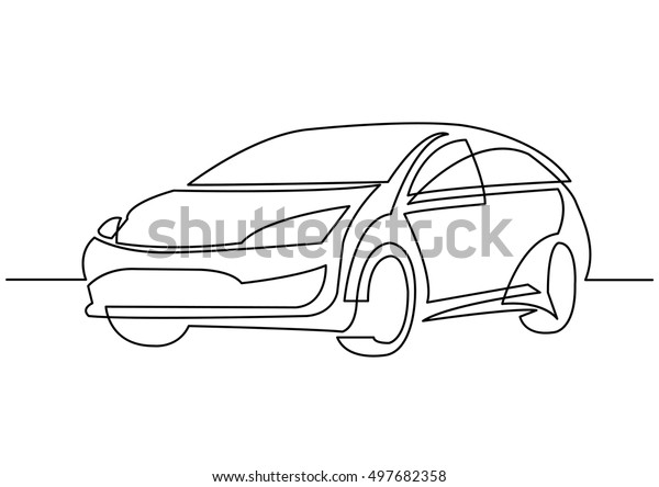 Continuous Line Drawing Motor Car Stock Vector (Royalty Free) 497682358