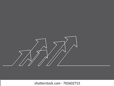 Continuous Line Drawing Multiple Arrows Stock Vector (Royalty Free ...