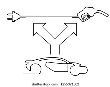 Continuous Line Drawing New Energy Electric Stock Vector (Royalty Free ...