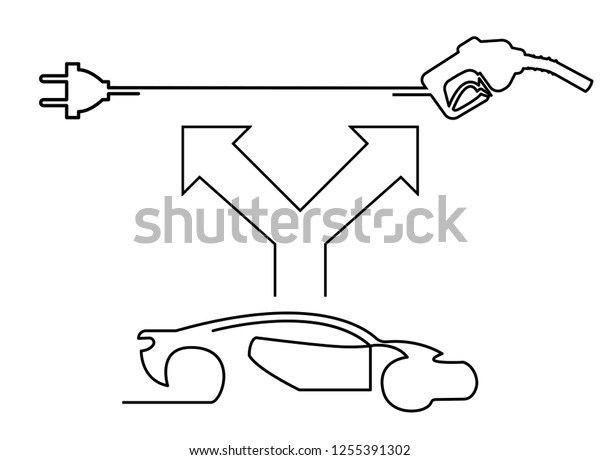 Continuous Line Drawing New Energy Electric Stock Vector (Royalty Free ...