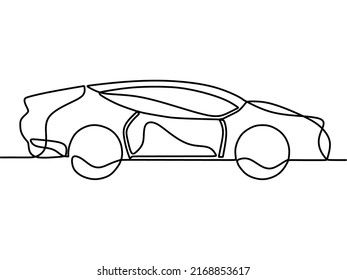 Continuous Line Drawing On Car Stock Vector (Royalty Free) 2168853617 ...