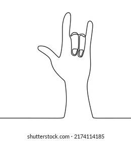 Continuous Line Drawing On Hand Gestures Stock Vector (Royalty Free ...