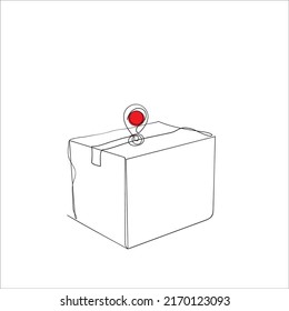 Continuous Line Drawing Package Shipping Gps Stock Vector (Royalty Free ...