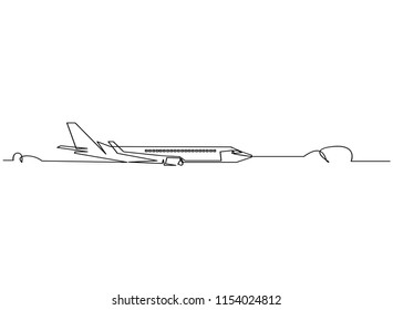 Plane Line Drawing Style Vector Design Stock Vector (Royalty Free ...