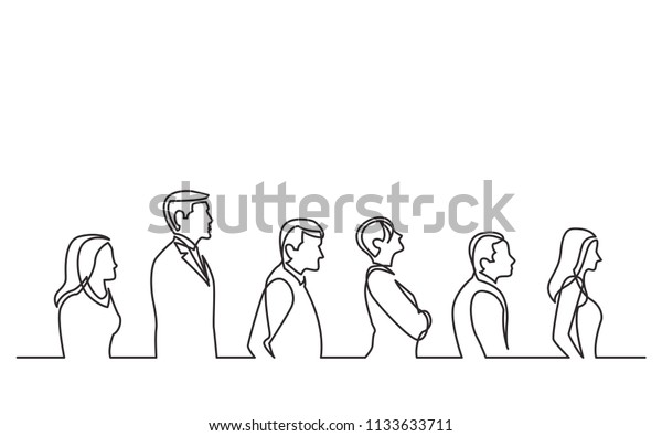 Continuous Line Drawing People Standing Line: เวกเตอร์สต็อก (ปลอดค่า ...