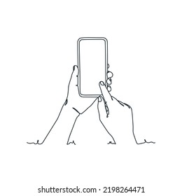 737 Smartphone Lifestyle Continuous Line Drawing Images, Stock Photos ...