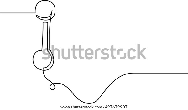 Continuous Line Drawing Phone Receiver Stock Vector (Royalty Free ...