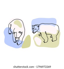 Continuous Line Drawing Polar Bear Wild Stock Vector (Royalty Free ...