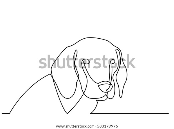 Continuous Line Drawing Portrait Dog Stock Vector (Royalty Free ...